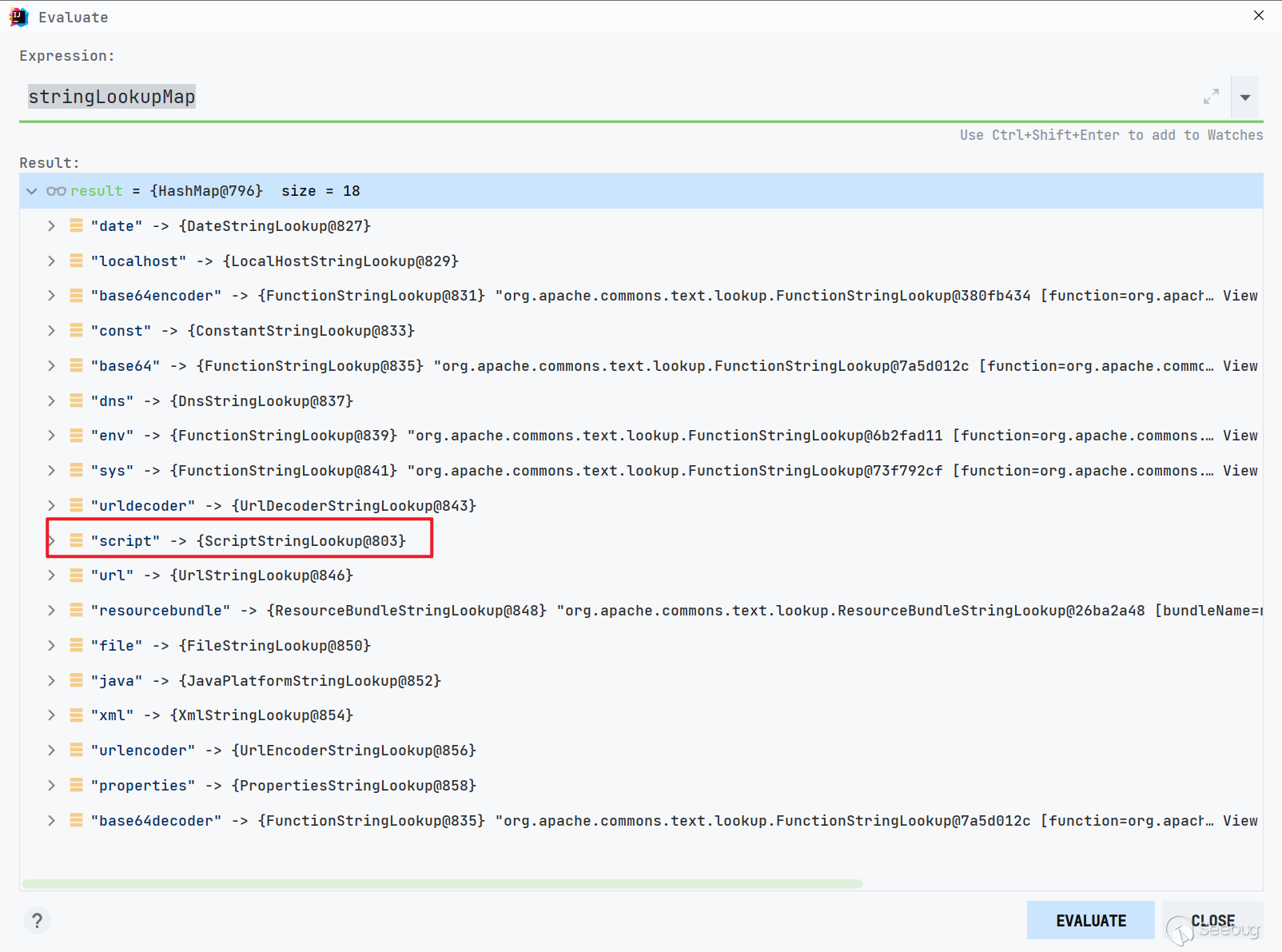Apache Commons Text 远程命令执行 Cve 2022 42889