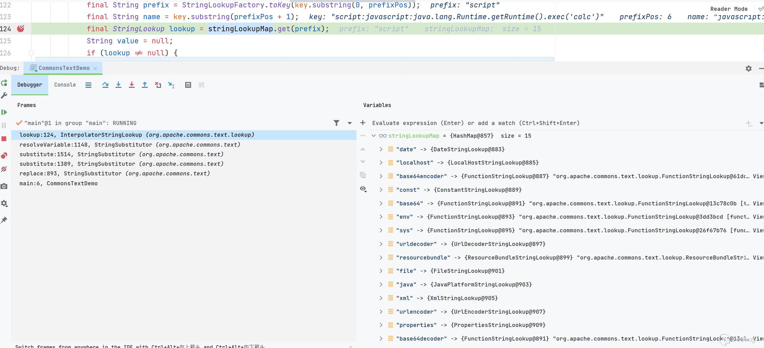 Apache Commons Text 远程命令执行 Cve 2022 42889
